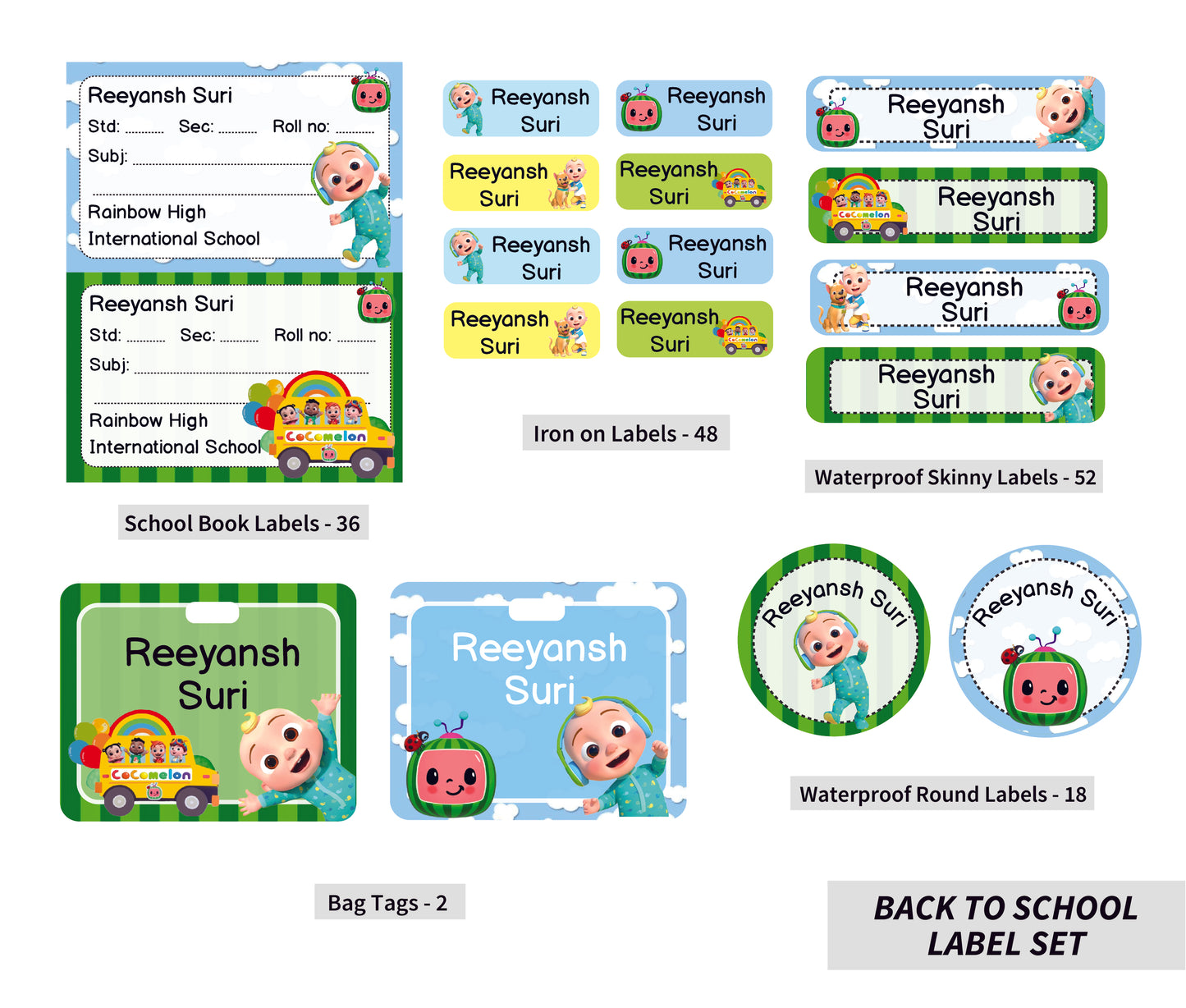 Back To School Label Set - Cocomelon – thedesignfactoryshop