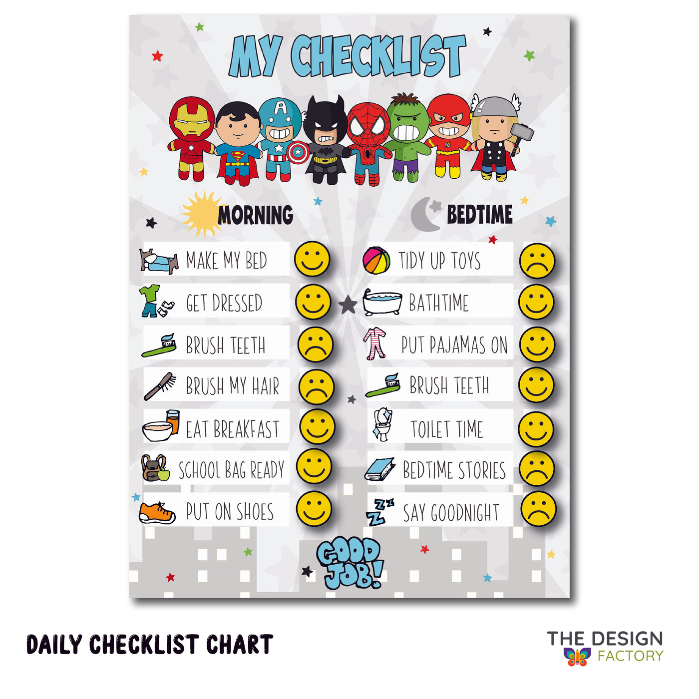 Daily checklist chart - Superheroes – thedesignfactoryshop