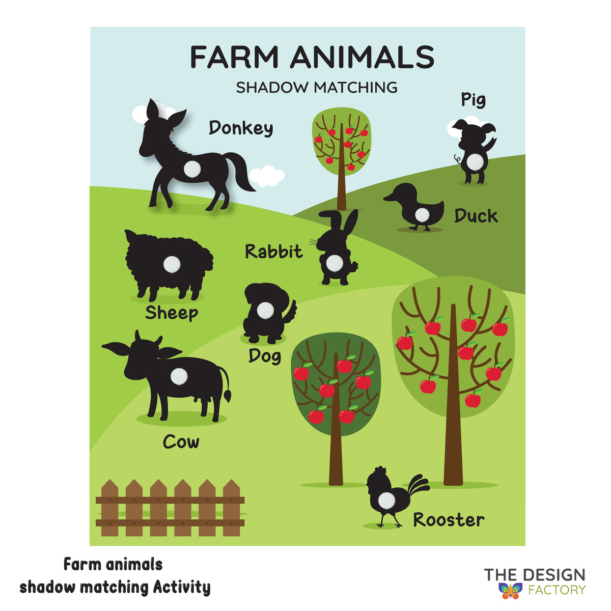 Farm Animals Shadow Matching Activity – thedesignfactoryshop