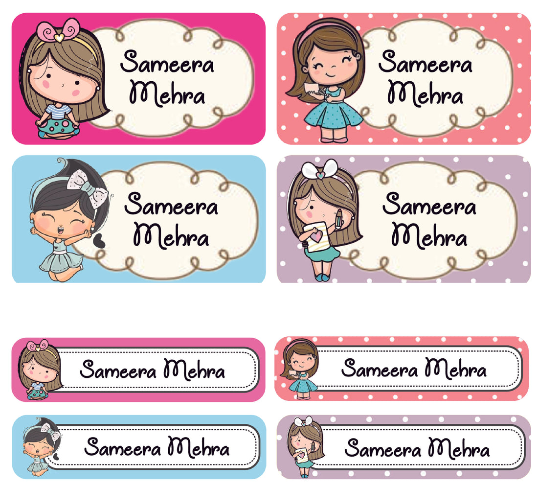 Rectangular Labels - Cute lil girls – thedesignfactoryshop