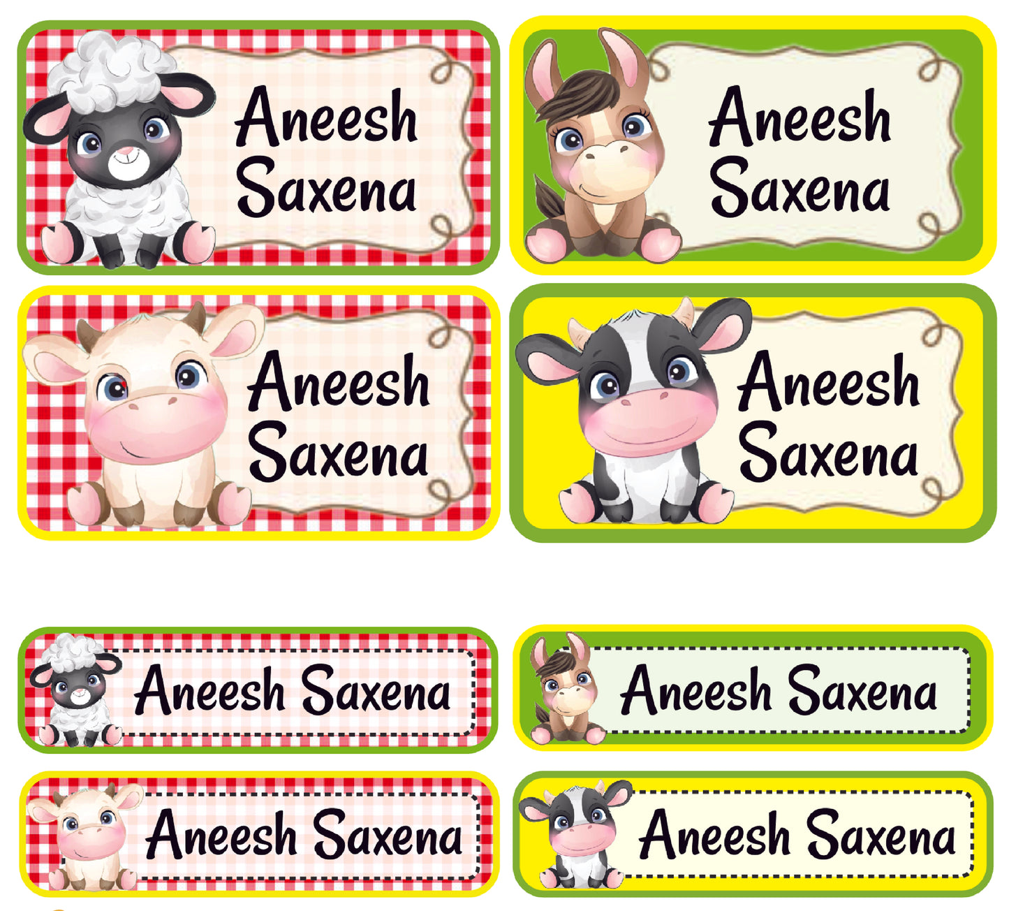 Rectangular Labels - Farm animals – thedesignfactoryshop