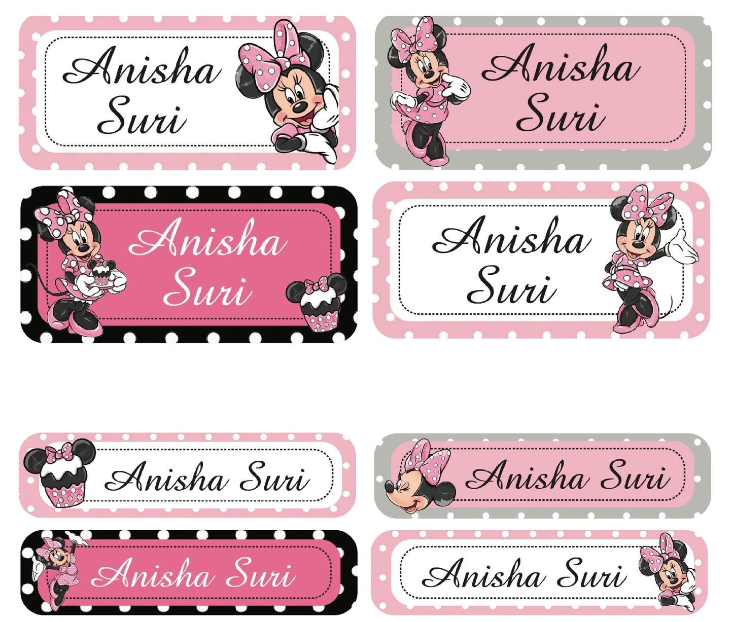 Rectangular Labels - Minnie Mouse – thedesignfactoryshop
