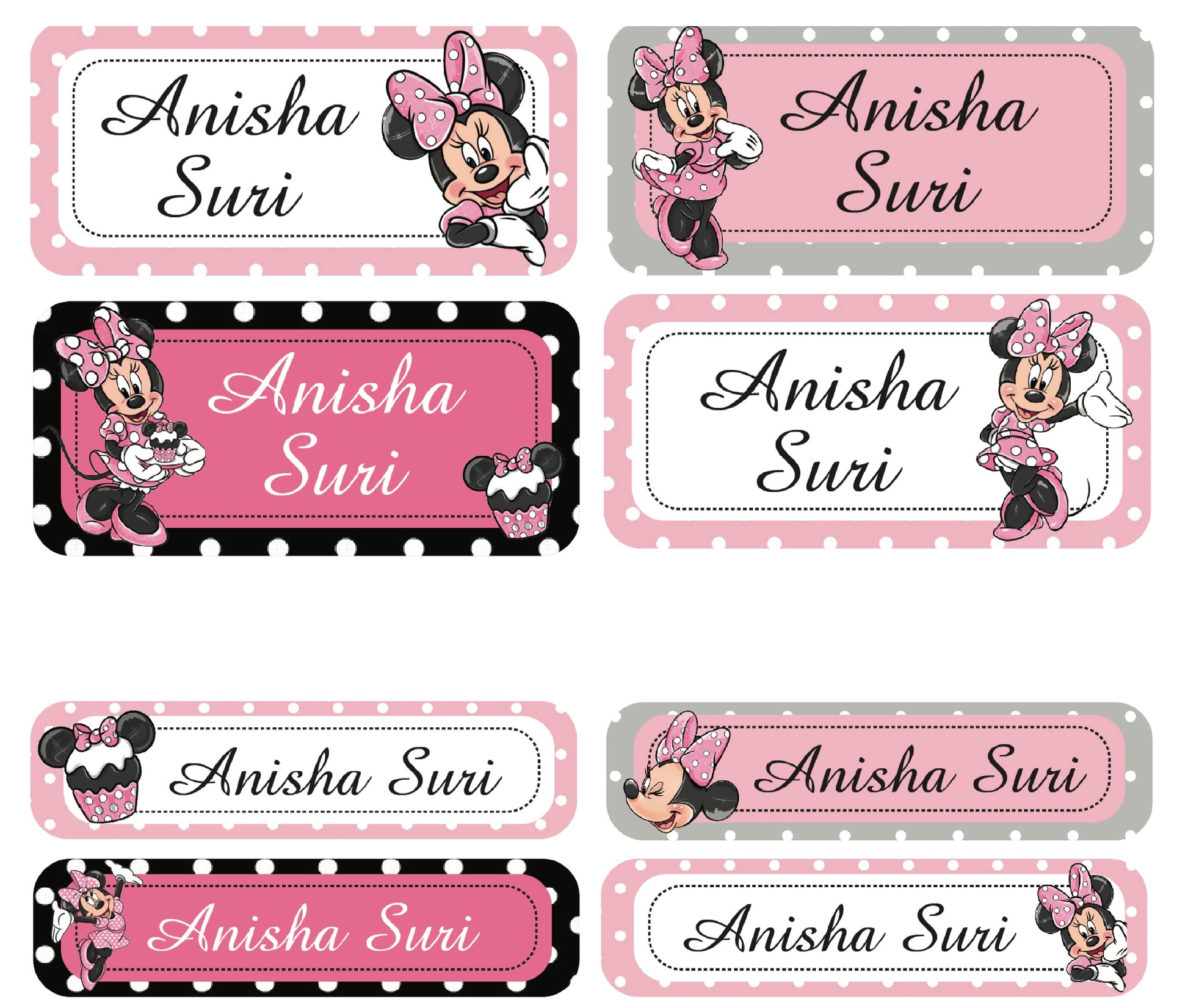Rectangular Labels - Minnie Mouse – thedesignfactoryshop