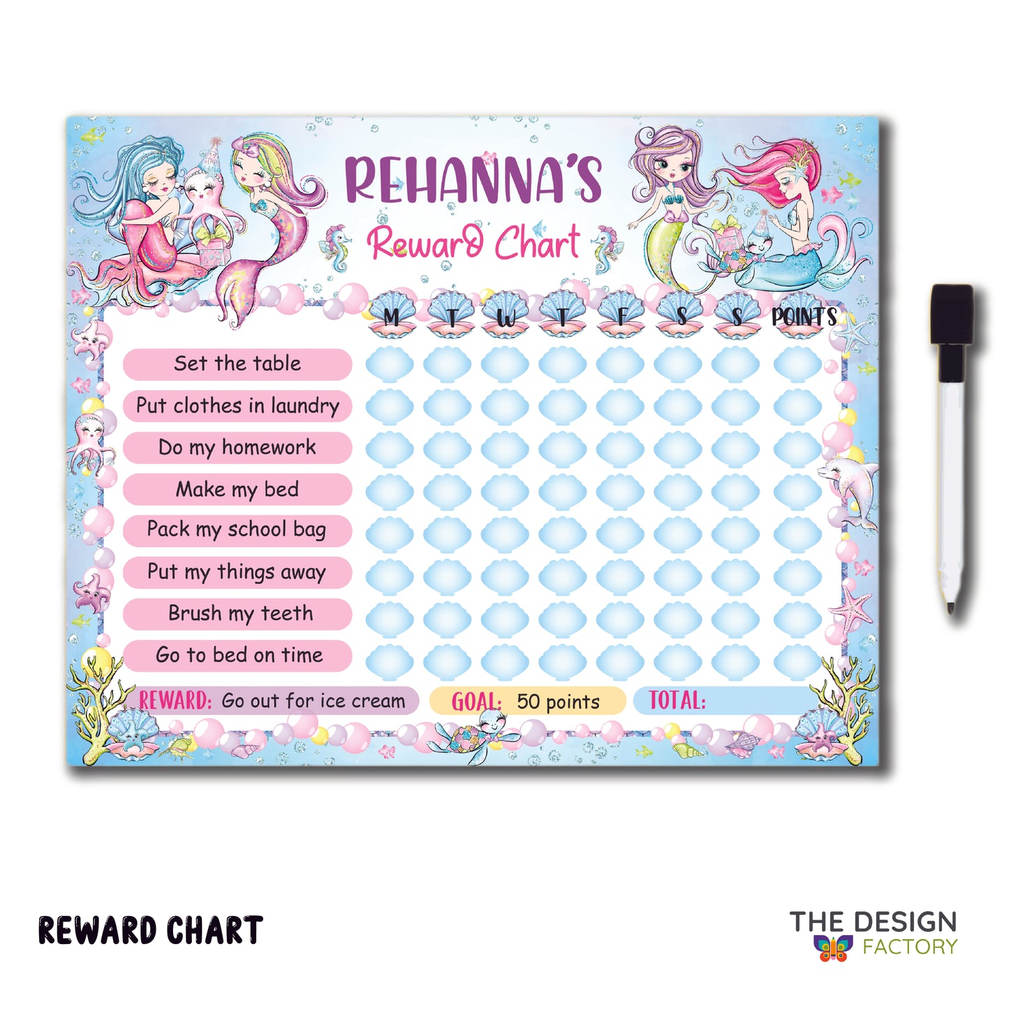 Reward chart - Mermaid – thedesignfactoryshop