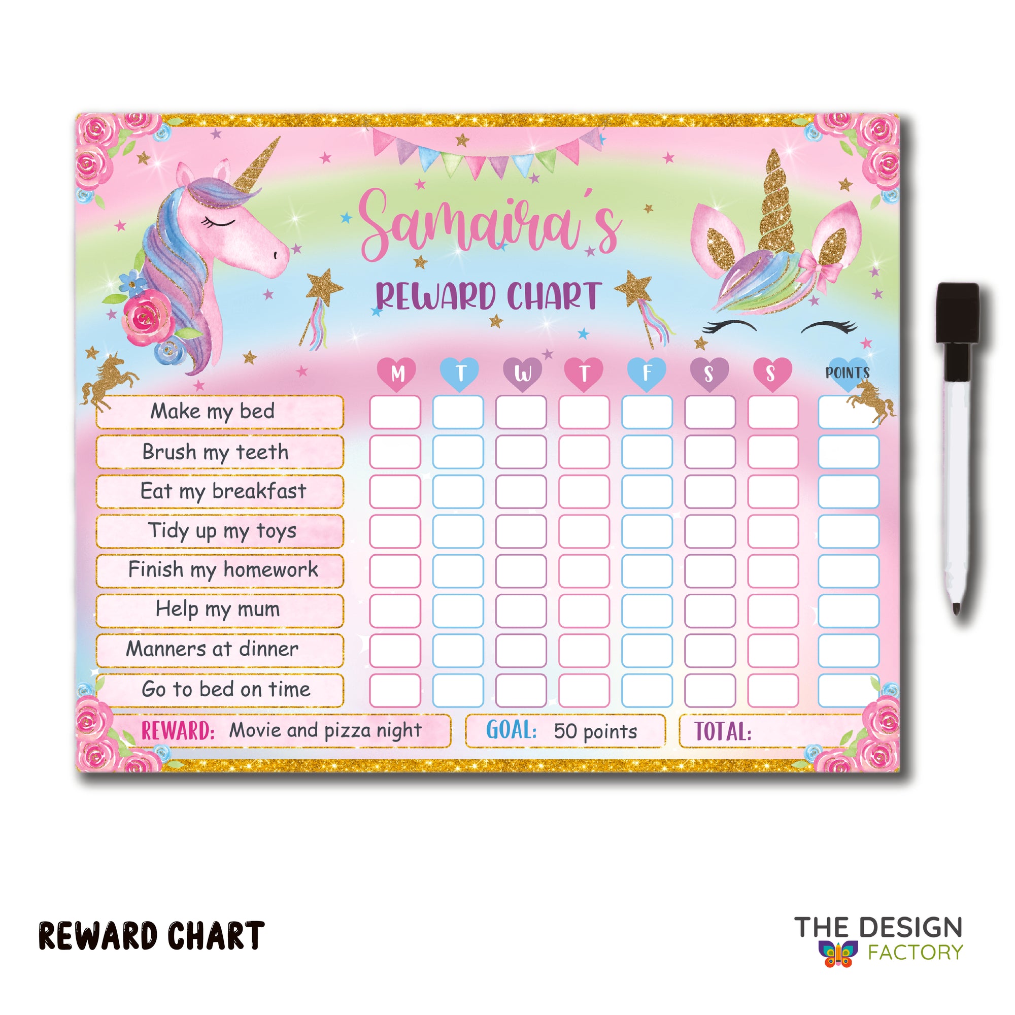 Reward chart - Unicorn – thedesignfactoryshop