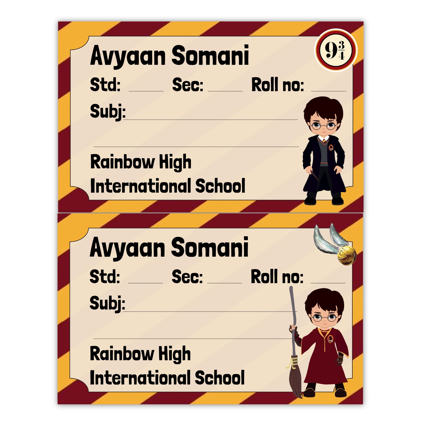 School Book Labels - Harry Potter – thedesignfactoryshop