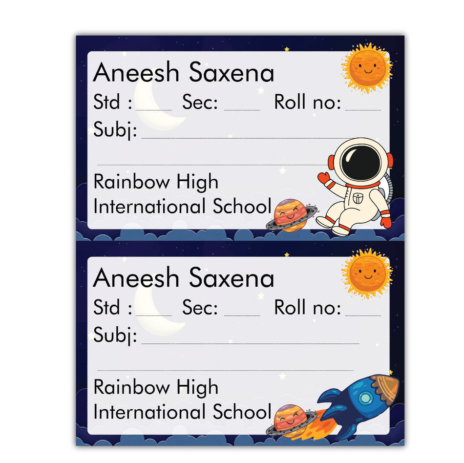 School Book Labels - Space (Design 1) – thedesignfactoryshop