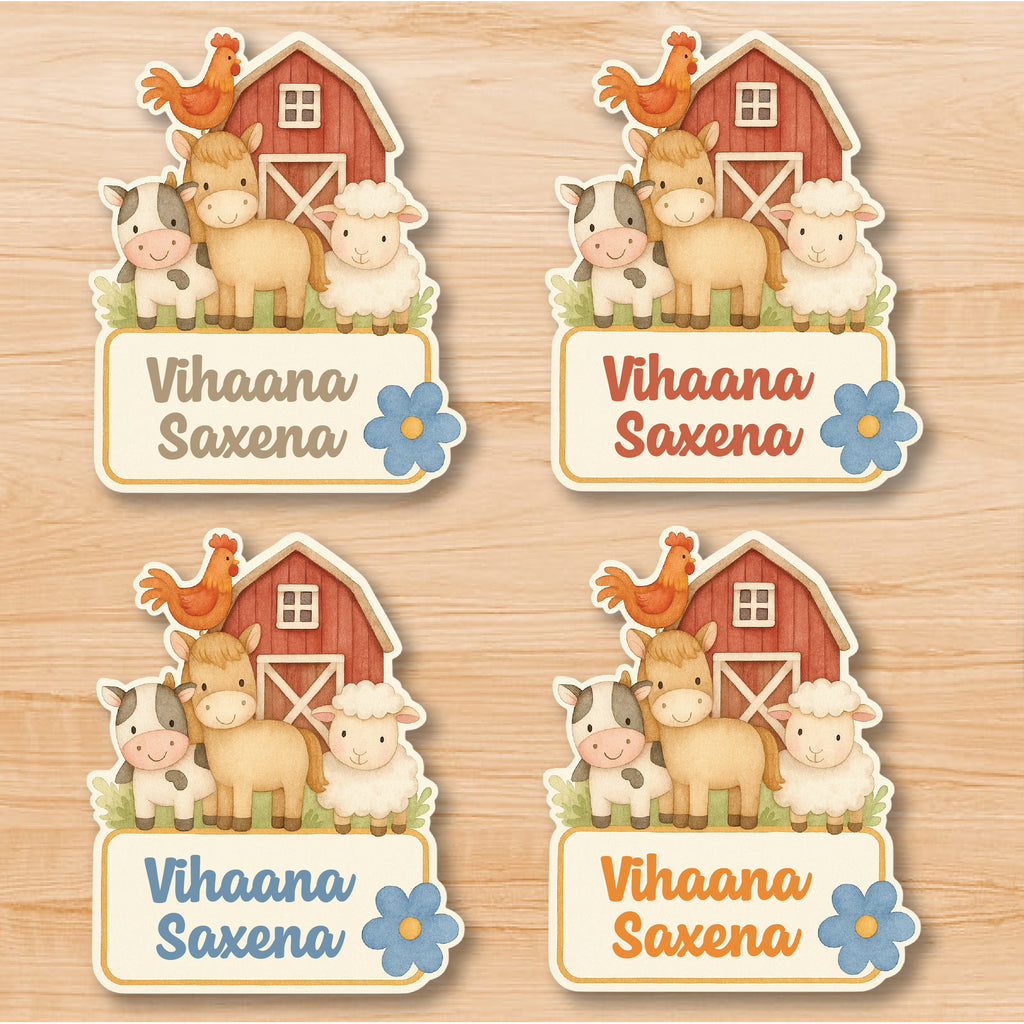 Shape Labels - Farm Animals (Design 2) – thedesignfactoryshop